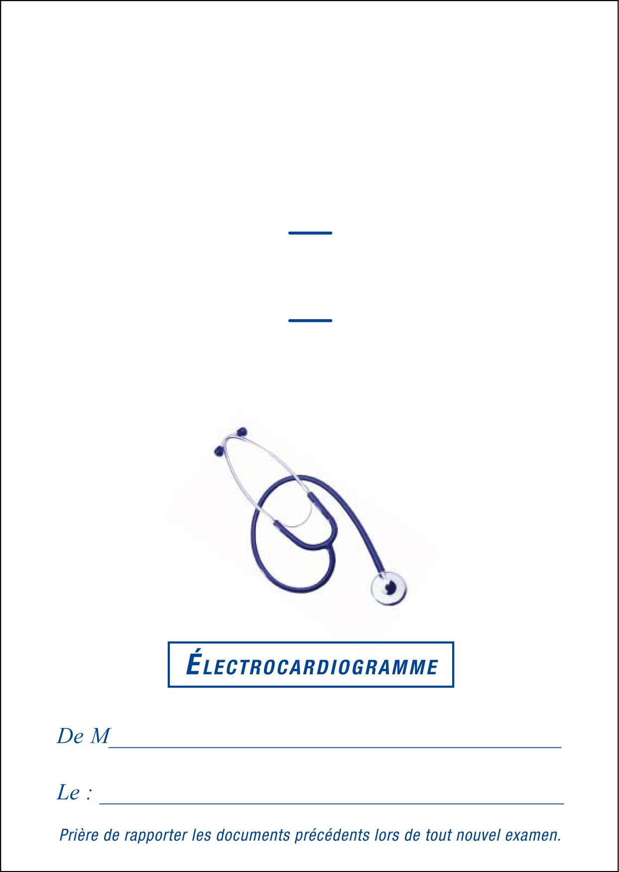 Cartons Electrocardiogrammes (avec ou sans stéthoscope).